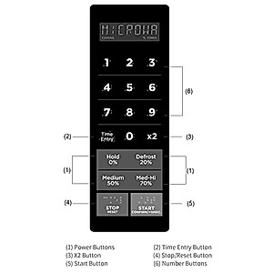 Midea Equipment 1034N1A Countertop Commercial Microwave Oven with Touch Control, 1000W, Stainless Steel, 1.2 CuFt