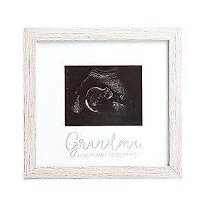 Kate & Milo Rustic Grandma Sonogram Picture Frame, Pregnancy Announcement, Ultrasound Baby Photo Frame, Gender-Neutral Baby Keepsake Frame, Tabletop And Wall Décor, 4x5 Photo Insert, Distressed Gray