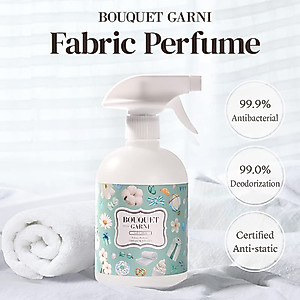 BOUQUET GARNI Fabric Perfume Soft Cotton - Long Lasting Fragrance Fabric and Linen Odor Remover - Odor Eliminator and Neutralizer Spray - Fabric Deodorizer and Refresher - 16.9 Fl Oz