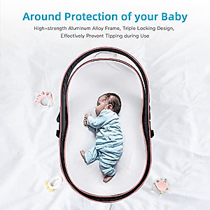 Sporary Baby Travel Portable Baby Pod - Folding Mini Crib with Mosquito Net Lightweight Washable Foldable