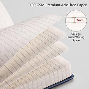 RETTACY Lined Journal Notebook Hardcover 2 Pack - A5 Business Journal with 376 Numbered Pages,100gsm Thick Paper 5.75'' × 8.38''