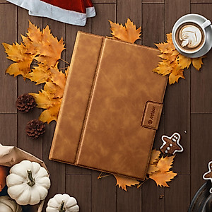 Antbox Case for iPad 9th Generation (2021) iPad 8th/7th Generation with Pencil Holder Auto Sleep/Wake Function PU Leather Smart Cover for iPad 10.2'' (Brown)