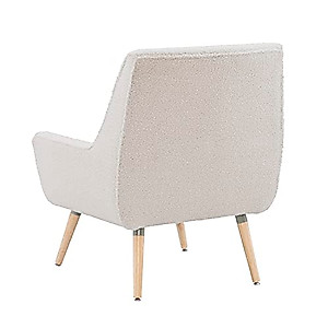Linon Ivory Sherpa Accent Reid Chair, White