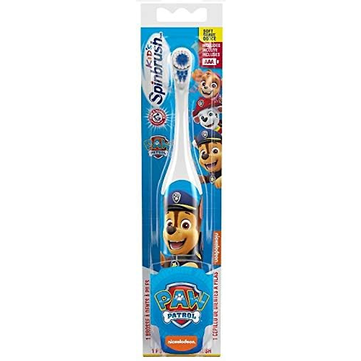 BCE Trends Paw Patrol Electric Toothbrush & Toothpaste 4.2 Oz (Chase, Blue, Battery Powered, Kids, Dog Theme)