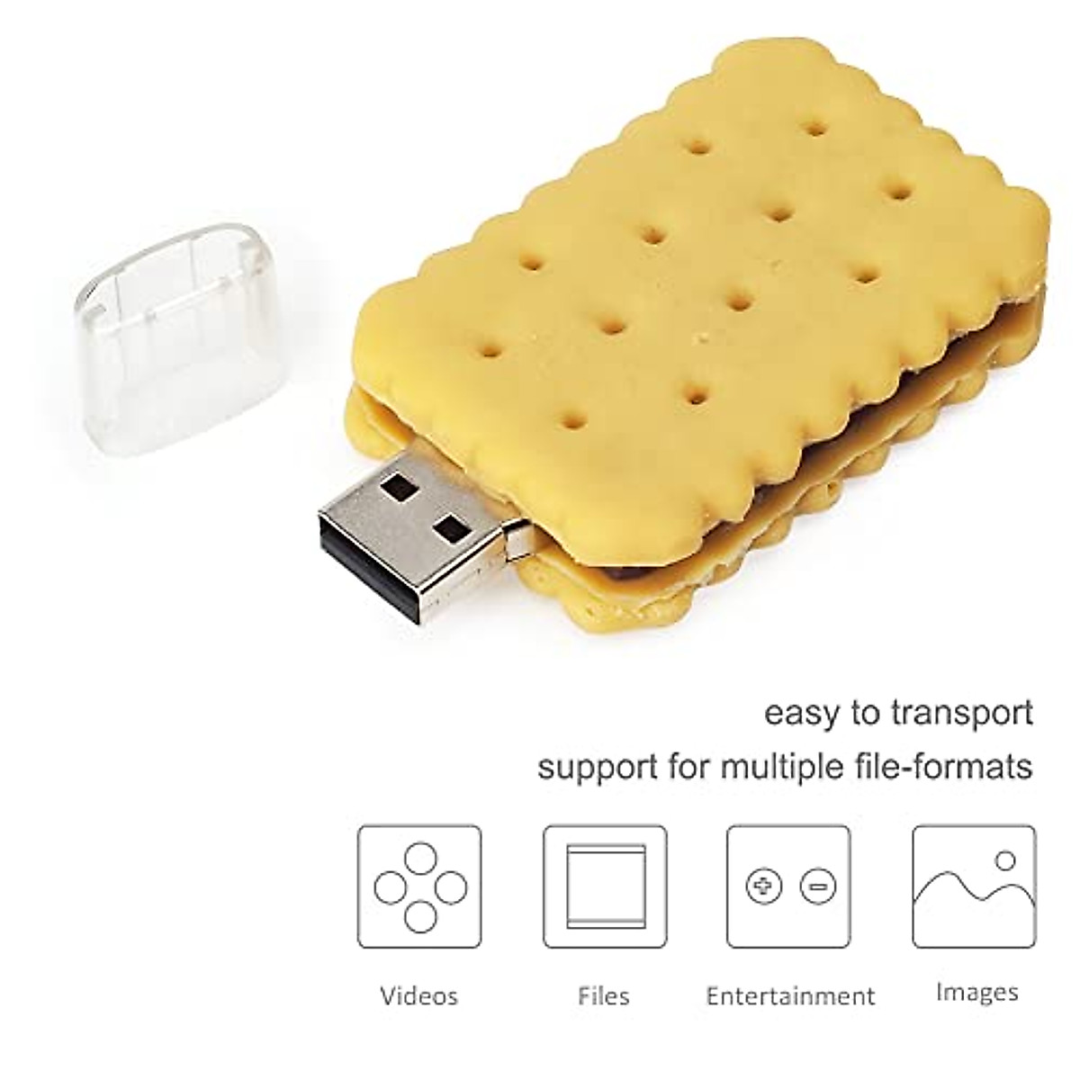 32GB USB Flash Drive Cookie-Shaped, BorlterClamp Novelty USB Drive Thumb Drive Memory Stick for External Data Storage