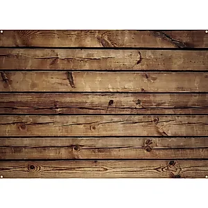Peryiter Wood Backdrop Wood Wall Background Wooden Rustic Backdrop Durable Polyester Fabric Photography Backdrop Supplies for Party, Wedding Baby Photoshoot (Brown,8 x 6ft)