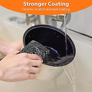 MOOSUM Electric Rice Cooker with One Touch for Asian Japanese Sushi Rice, 10-cup Uncooked, Fast&Convenient Cooker with Steamer, Removable Inner Cover and Auto Warmer, Silver