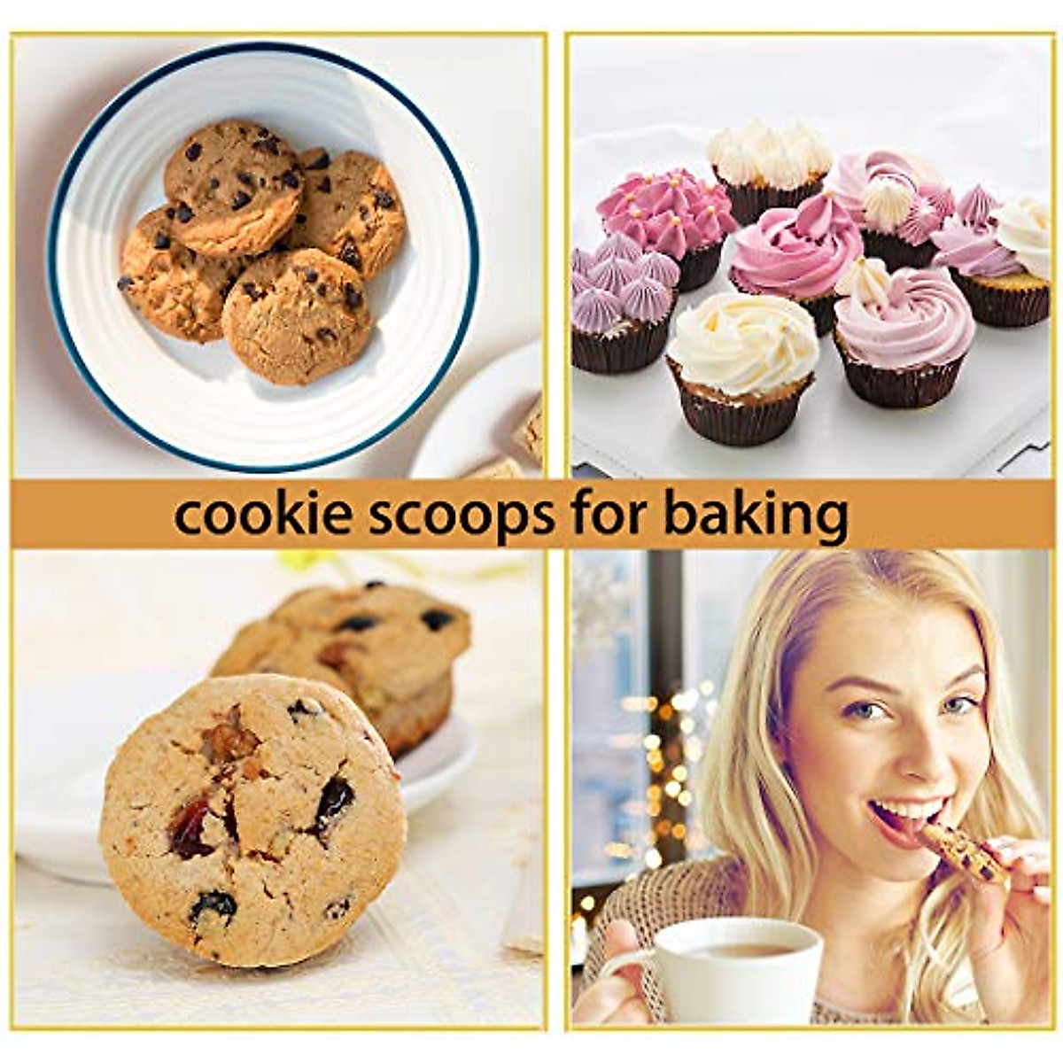 Saebye Medium Cookie Scoop, 2 Tbsp / 30ml / 1 oz, 1 25/32 inches / 4.5 CM Ball, 18/8 Stainless Steel, Secondary Polishing