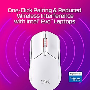 HyperX Pulsefire Haste 2 – Wireless Gaming Mouse- Ultra Lightweight, 61g, 100 Hour Battery Life, Dual Wireless Connectivity, Precision Sensor - White
