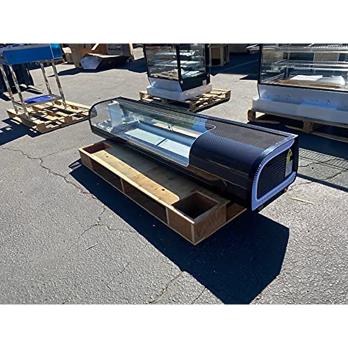 Refrigerated Sushi Display Cooler Case Countertop Black Color 5 Pan Commercial Refrigerator ; LED Lighting; 72" Wide NSF ETL -RTS-132B