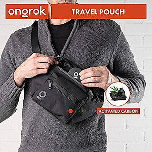 ONGROK Carbon Technology Waist Bag | Small Odor Proof Backpack, Newest Model, Waterproof Zipper Sealed, Carbon Lined Waist Pouch, Unisex/Men/Women
