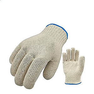 Heat Resistant Oven Mitts, Yarn High Temperature Resistant Kitchen Gloves with Fingers, Durable Gloves for Oven BBQ Garden Work (2 Pair, Orange+White)