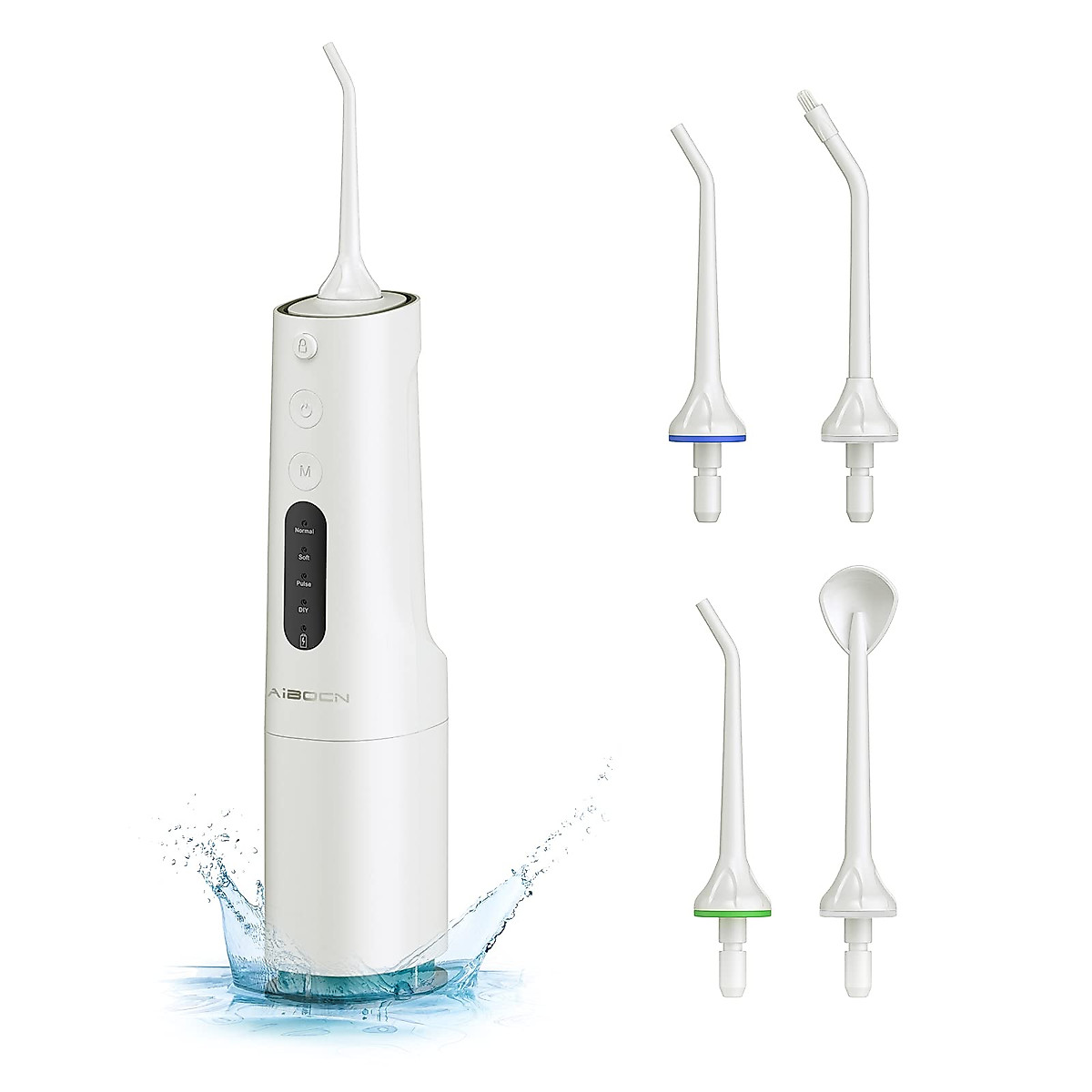 Water Flosser for Teeth, 360ML Portable Dental Oral Irrigator for Teeth with 4 Modes, 4 Multifunction Jet Tips, IPX7 Waterproof, Suitable for Taking Care of Your Oral Hygiene at Home and Traveling