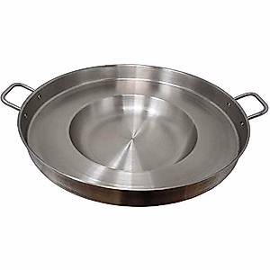 22" Large Mexican Style Concave Comal Griddle Outdoor Cooking Disc Wok Stainless Steel Set Propane Burner adj. Fire Stove & Heavy Duty Metal Stand Ideal Restaurant Style Tacos Grilling or Stir Fry