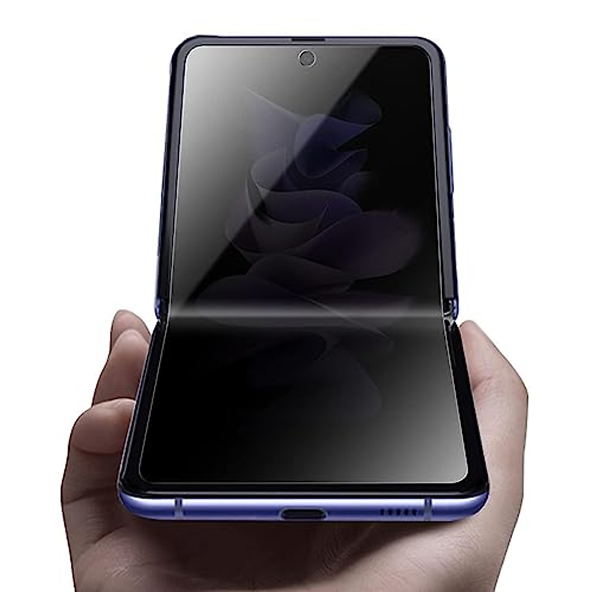 Hraxkaxu for Samsung Galaxy Z Flip 4 5G Privacy Screen Protector,Anti-Peeping Nano Soft Film Inner Screen+Out Up Screen Anti-Peeping Soft film Anti-Spy Protective Film, Transparent