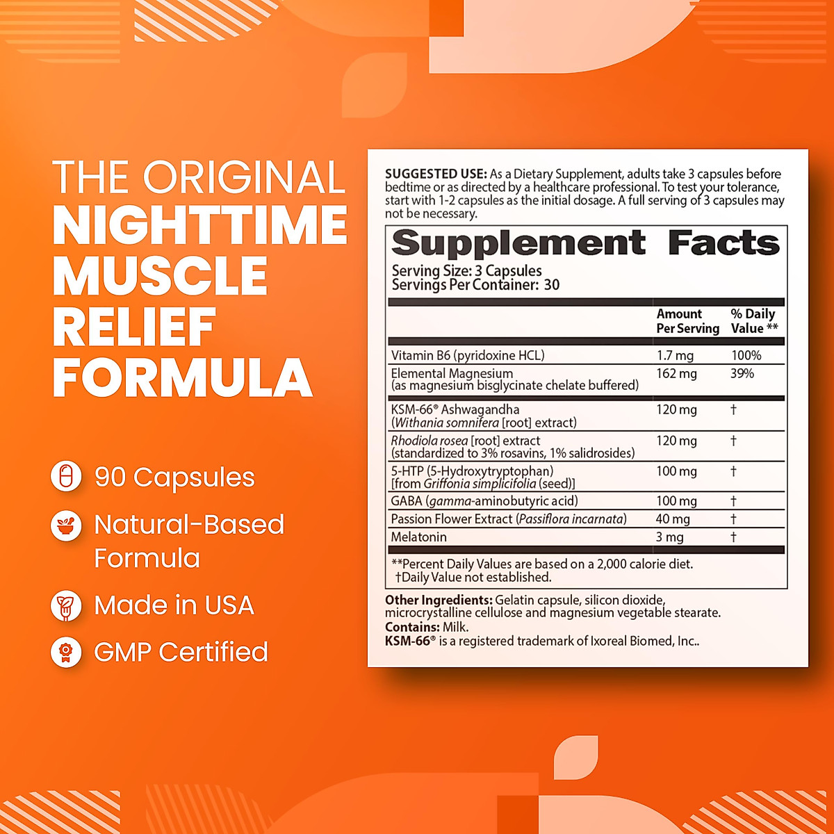 SaltWrap Mag R&R - Nighttime Muscle Cramps Support, Natural Sleep Support for Adults with Magnesium Glycinate for Muscle Spasm and Leg Cramps Relief, 90 Capsules