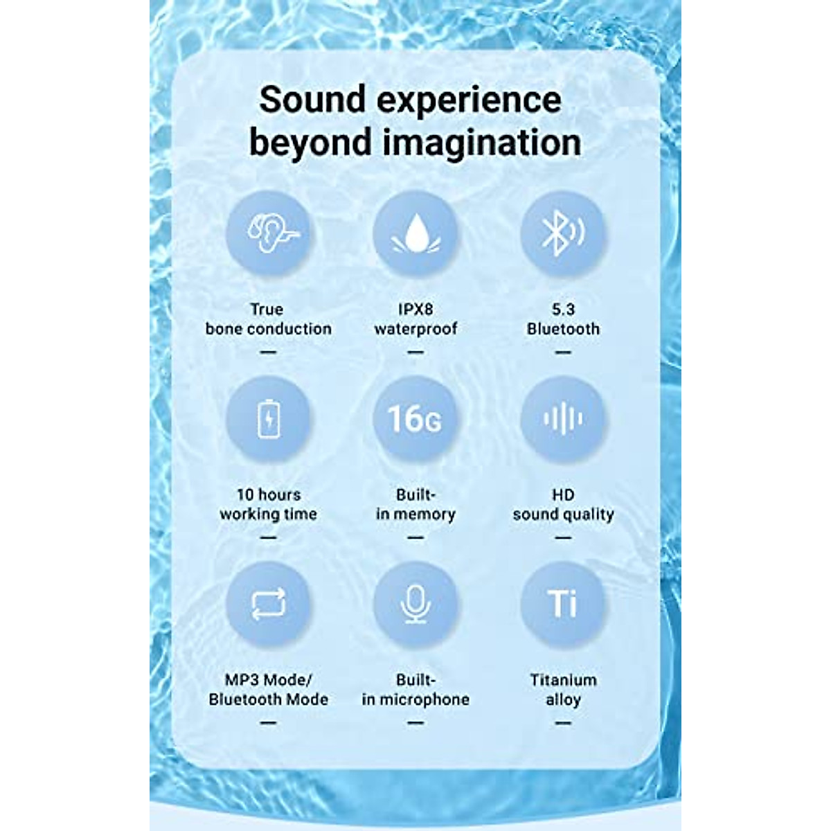 OCTANDRA Go Bone Conduction Headphones Open Ear IPX8 Waterproof Swimming Sports Earbuds Built-in 32GB Memory MP3 Player Bluetooth 5.3 Gaming Earphones Wireless Headset with Mic (S6 Pro) (Black & Red)