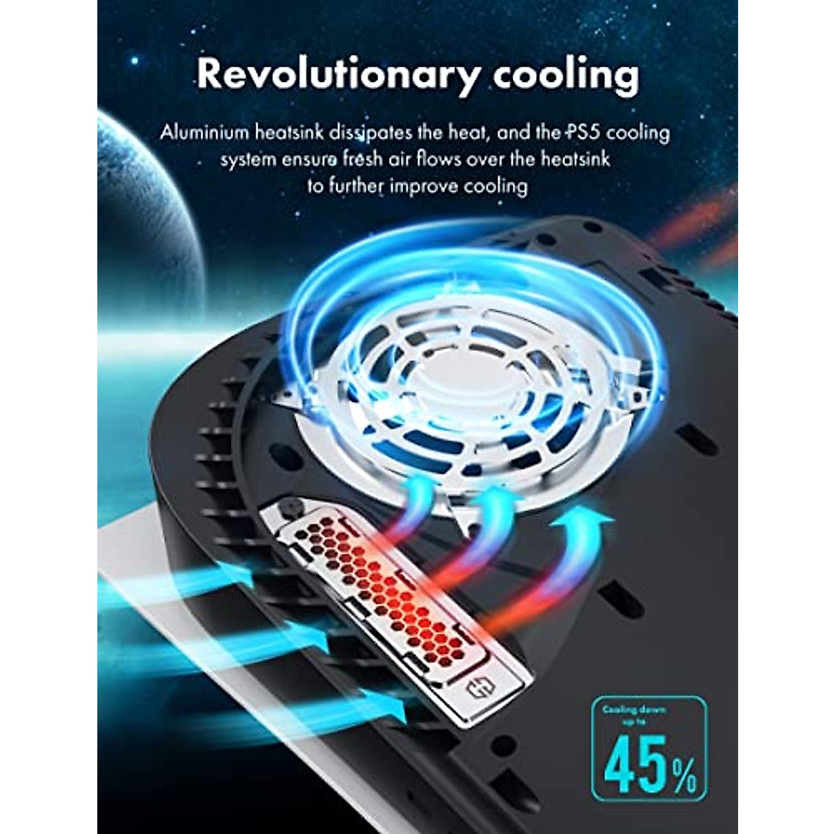 GRAUGEAR PS5 Heatsink SSD Cover Set, M.2 NVMe PS5 SSD Heatsink, Metal Heat Dissipation Cover, Copper Heat Pipe and Aluminum Fin for Playstation 5 SSD NVMe PCIe 4.0 Storage [G-PS5HS03]