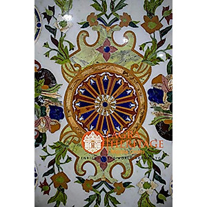 White Marble 60"x36" Dining Furniture Table Top Italian Inlay Handmade Art Living Restaurant Decor
