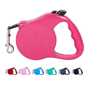 [Upgraded Version] Dunhuang Retractable Dog Leash for X-Small/Small/Medium Dogs, Pet Walking Leash with Anti-Slip Handle, 10/16 ft Strong Nylon Tape, Tangle-Free, One-Handed Lock & Release
