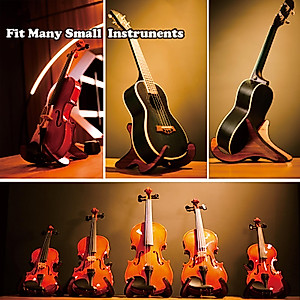 Wood Ukulele Stand,Instrument Stand,Folding Portable Stand for Mandolins&Violins&Banjo,Perfect stability for the smaller Music Instrument