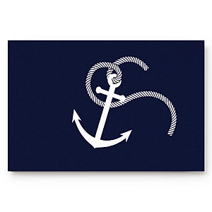 Libaoge Boat Mat/Rug White Nautical Anchor Navy Blue Door Mat Entrance Mat Indoor Rug, Floor Mat for Kitchen Bathroom Bedroom 16x24in