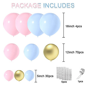 DIY Gender Reveal Balloons Arch Pink And Blue Gender Reveal Balloons Garland Kit With Metallic Gold Balloons Gender Reveal Decorations For He or She Boy or Girl Party Supplies Gender Reveal Balloons