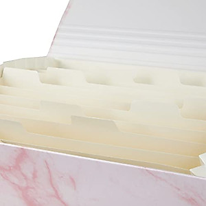 Paper Junkie Expanding Folder with 13 Pockets for Files, School and Office Supplies, Pink Marble (Letter Size, 13 x 9.5 x 1.7 in)