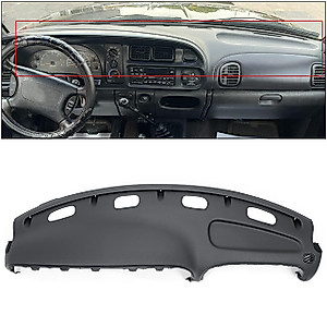 KUAFU Dash Replacement Compatible with 1998 1999 2000 2001 2002 Dodge Ram 1500 2500 3500 Dash Panel Dash Top Dashboard Replacement (Dark Gray)