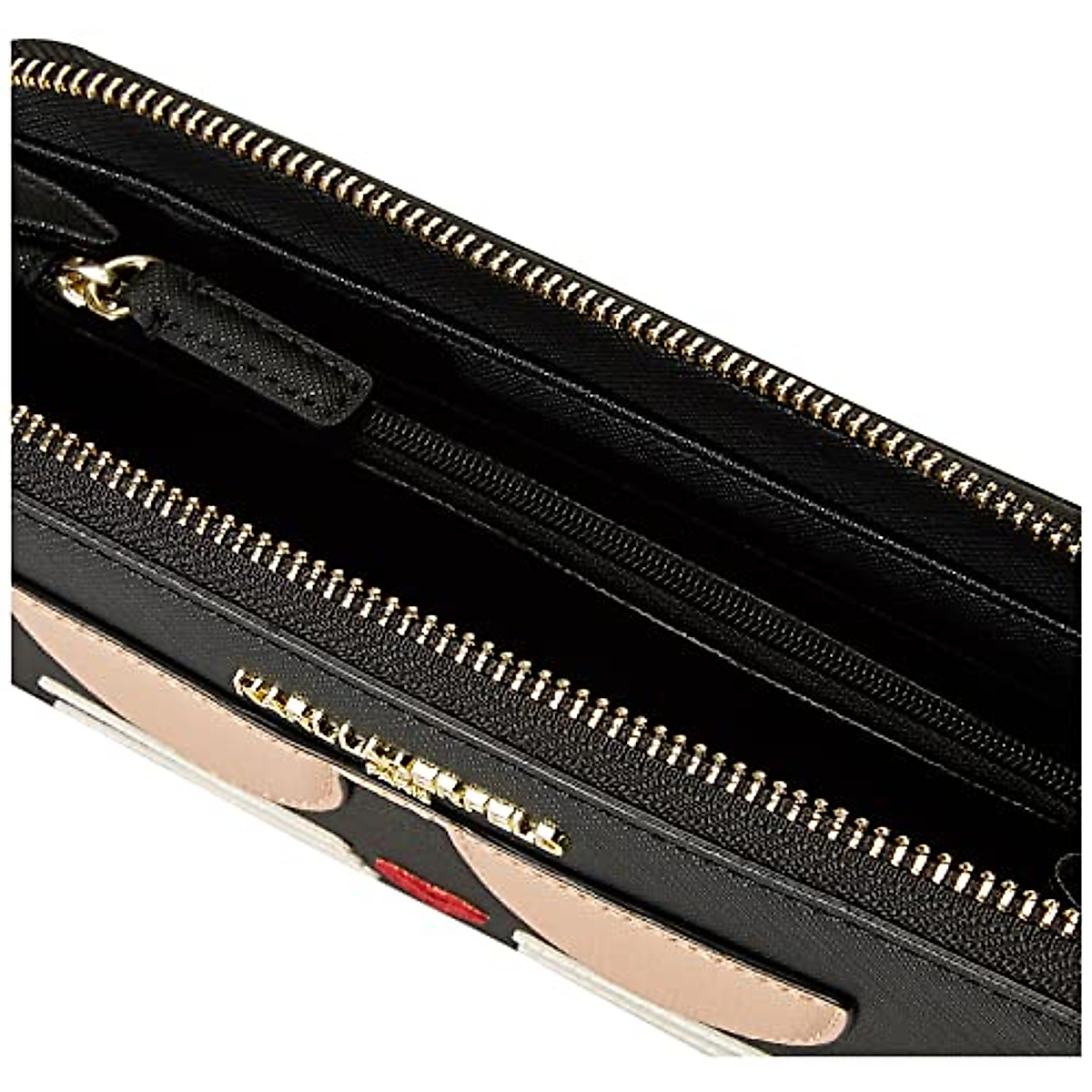 Karl Lagerfeld Paris Women's Zip Around Wallet, Deep BLK/Gold, One Size