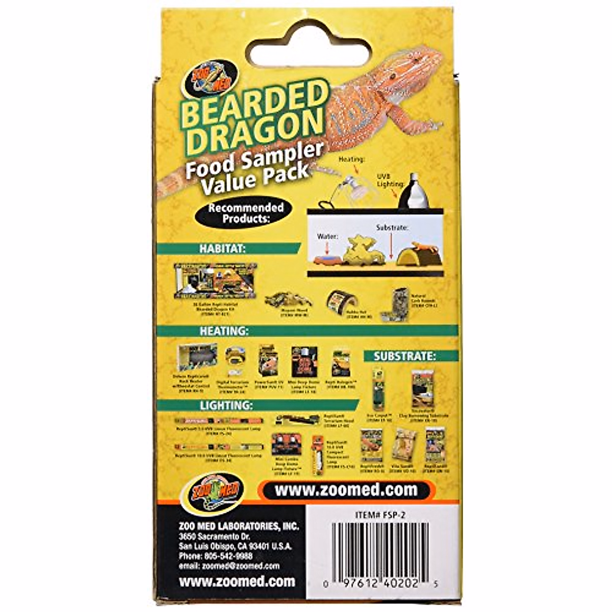Zoo Med Laboratories SZMFSP2 Bearded Dragon Food Sampler