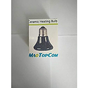 MaoTopCom 25 Watt Mini Black Reptile Heat Lamp Bulb 2 Pack 25W 60MM Pet Infrared Ceramic Heat Emitter for Brooder Coop Lizard Lambs Snake No Light, AC 110V