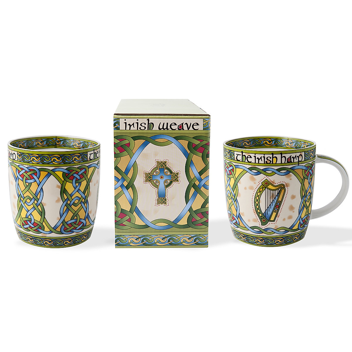 Royal Tara Irish Harp Mug Set of Two with Matching Irish Box, capacity is 370ml/12.5fl oz