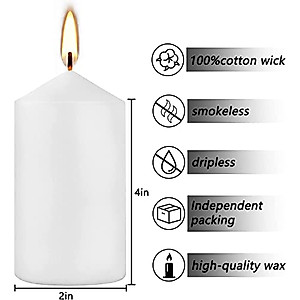 2x4 High White Pillar Candles, Set of 20, Unscented. Bulk Buy. Ideal for Wedding, Emergency Lanterns, Spa, Aromatherapy, Party
