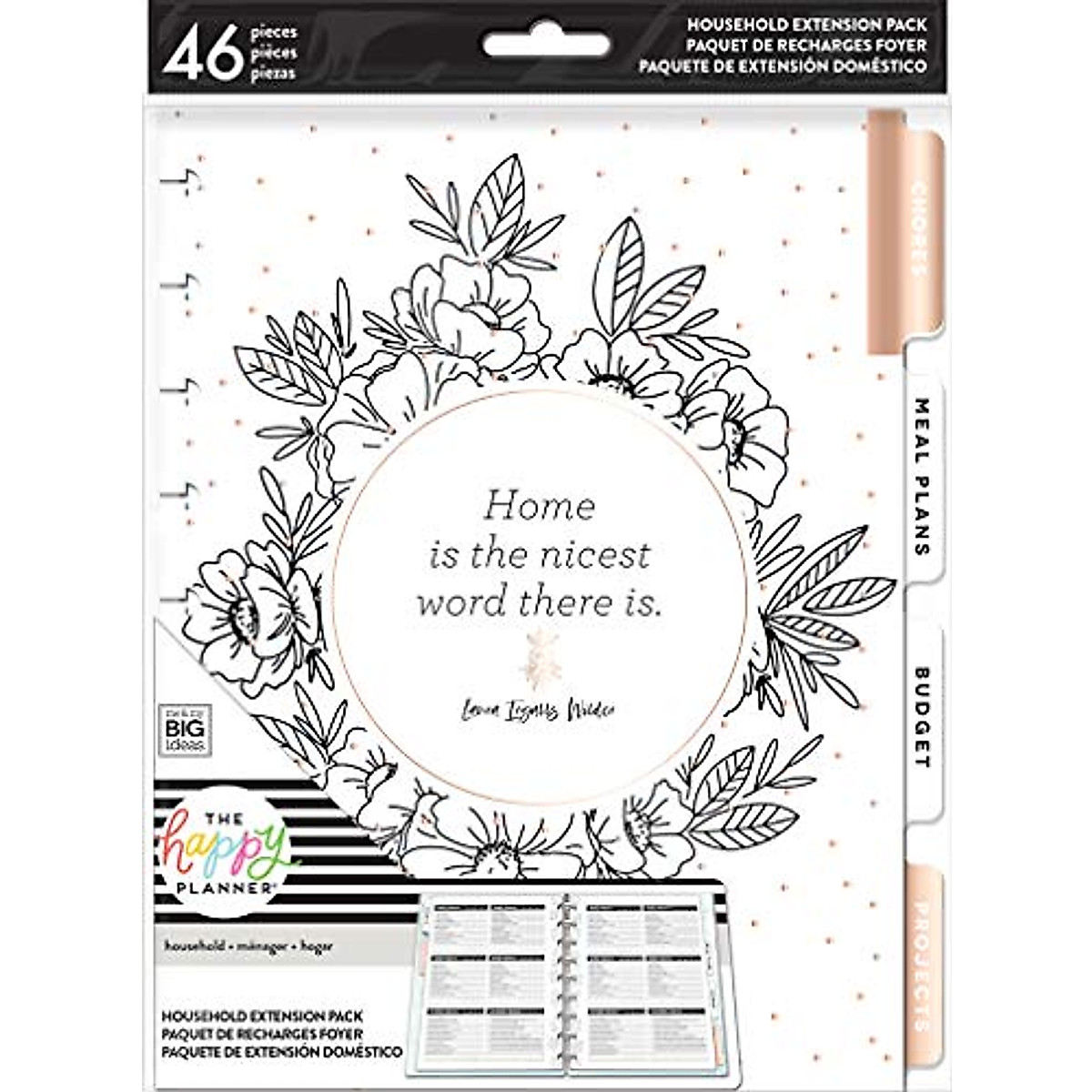 me & my BIG ideas Home Extension Pack - The Happy Planner Scrapbooking Supplies - Organizer for Household Duties - Plan Your Budget & Chores, Make Grocery Lists & Meal Plans - Classic Size