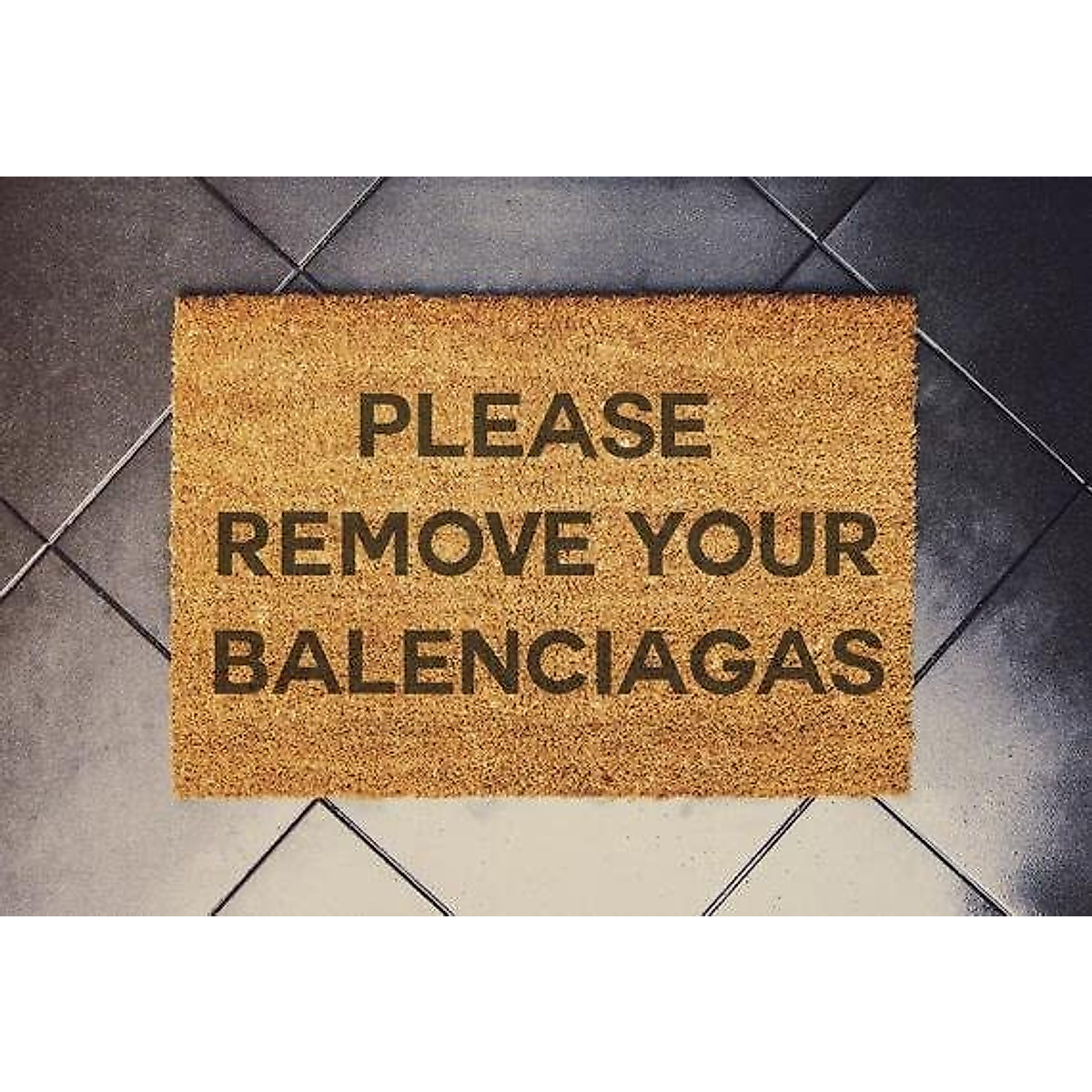 Please Remove Your Balenciagas Doormats, Shoes Doormat, Funny Doormat, Novelty Flannel Floor Mat with Non-Slip Rubber, Wedding Decor Gift 16X24 in