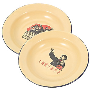 BESTOYARD Salad Pasta Bowls 4 Pcs Enamel Fruit Tray Vintage Table Tray