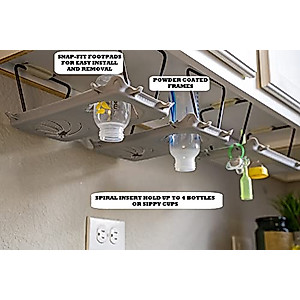 EZ Bottle Dry and Store - Cleaner Safer Counter Free Baby Bottle Drying Rack. No Tools Required Installs in Minutes Without Damaging Cabinets–3 Rack Design–2 Spiral Drying Racks 1 Slotted Drying Rack