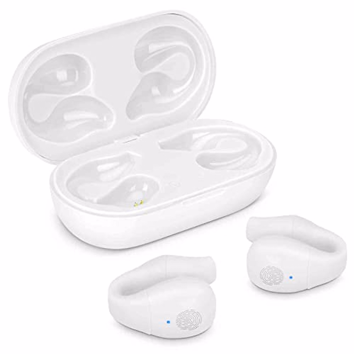 UrbanX UX3 True Wireless Earbuds Bluetooth Headphones Touch Control with Charging Case Stereo Earphones in-Ear Built-in Mic Headset Premium Deep Bass for Oppo A7x - White