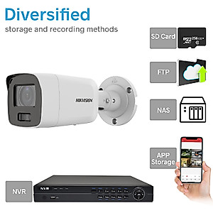 HIK-Tech US 4K(8MP) Outdoor ColorVu Bullet POE IP Camera DS-2CD2087G2-L(U)(2.8MM), 24/7 Colorful Imaging,Acusense Technology, Built-in Microphone