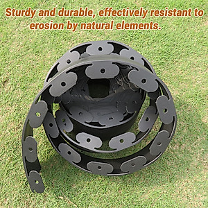 Tall Wall Landscape Edging, Lawn Edging and Landscape Border - No Dig Flower Bed Border Plastic Garden Edging - Rubber Landscape Edging (Plastic Stakes, Black-33feet)