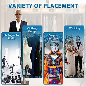 69 Inch Nude Female Mannequin - Adjustable, Detachable Poseable Full Body Female Mannequin with Metal Base for Retail Clothing Shops