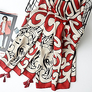 SUNBABY Women Boho Shawl Beach Towels Rectangle Polyester Scarf Travel Sarong Wrap Swimwear Cover Up Beach Mats (Red Lion)