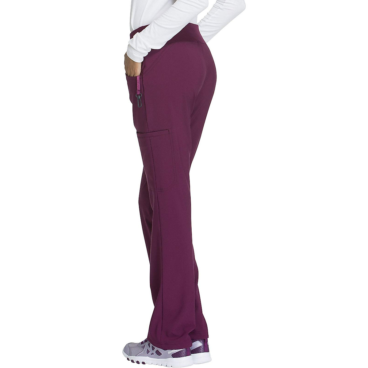 Cherokee iFlex CK002 Mid Rise Pull-On Pant Wine 2XL Petite