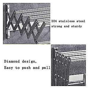 XMCX 40-100cm Wall Mounted Clothes Rail Laundry Drying Rack Foldable Space-Saving Airer Coat Hanger Racks Dryer Rod Hooks Easy Storage (Size : 100cm/39.4in)