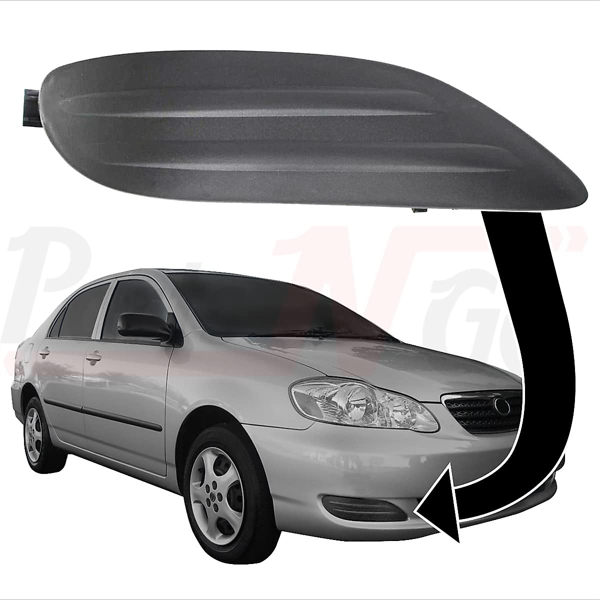 Parts N Go Fog Light Cover Set Replacement for 2005-2008 Corolla Front Driver & Passenger Side Left Right - TO1038107 TO1039107 5212802200 5212702170