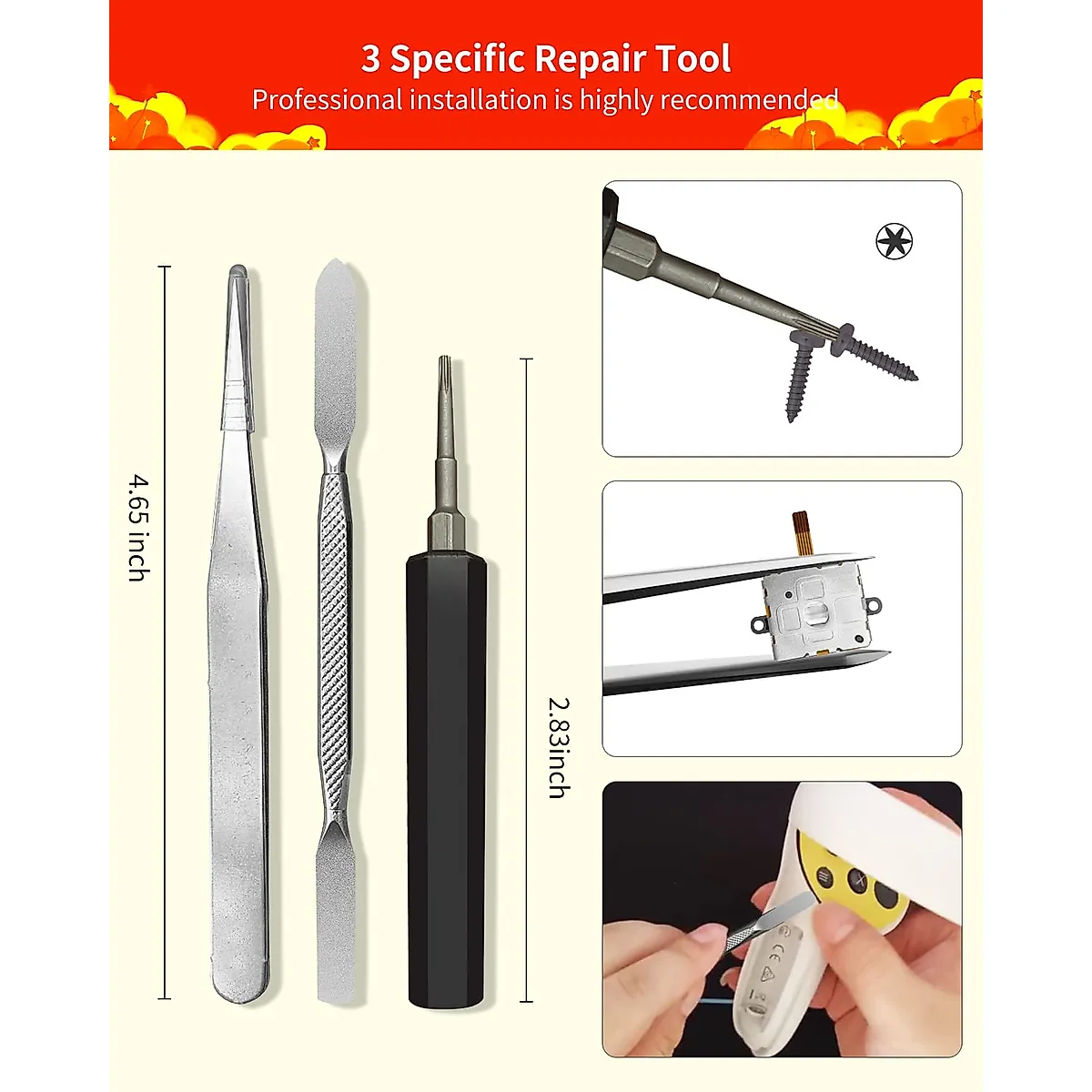 13-in-1 Replacement Kit for Oculus Quest 2 Controller/Meta Quest 2 Controller - Featuring oysticks, Thumbsticks, Screwdriver, Tweezer, and Pry Tool.