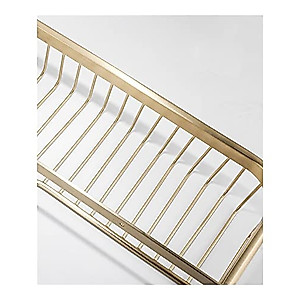 MUENG Exquisite Bathroom Shelves Wall-Mounted Bathroom Accessories, Brushed Gold Bathroom Storage Shelf, Shower Basket, Brass Shower Holder Rack