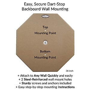 Dart-Stop 36 inch Black Octagon Pro Dart Board Back Board | Wall Protector | Dartboard Surround
