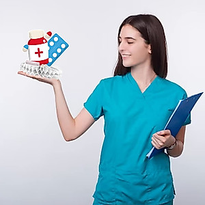 Estivaux 9 PCS Nurse Honeycomb Centerpieces Nurses Appreciation Week Honeycomb Table Centerpiece Nurse Day Table Toppers for Nurses Graduation Party Decorations 2024 Grad Party Favor Supplies